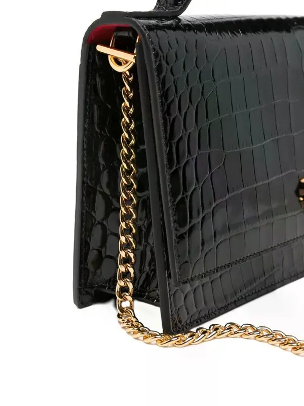 Alexander McQueen Skull Crocodile-effect Leather Tote Bag
