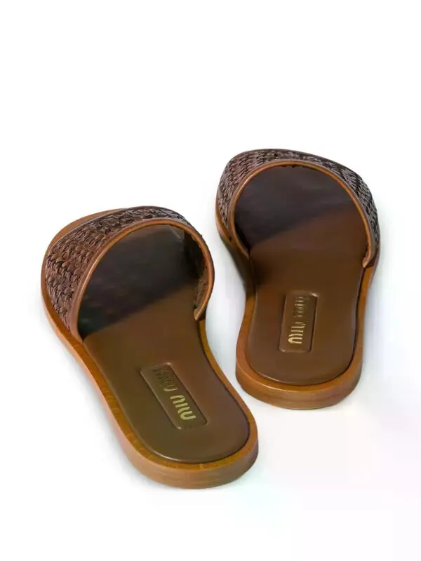 Miu Miu Woven Leather Slides