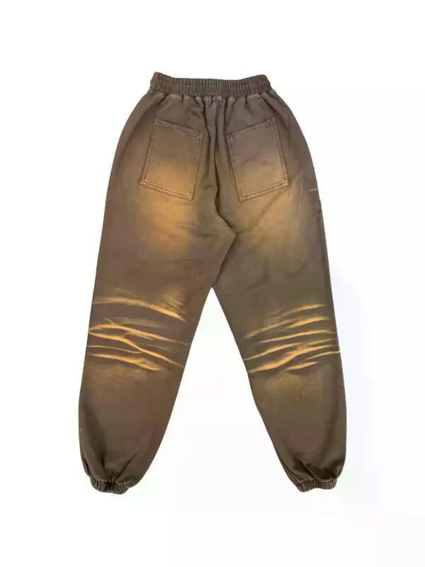 THUG CLUB Washed-effect Track Pants - Brown