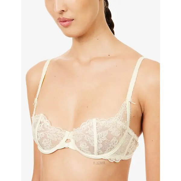 Lounge Attract Balcony Lace Bra - Yellow