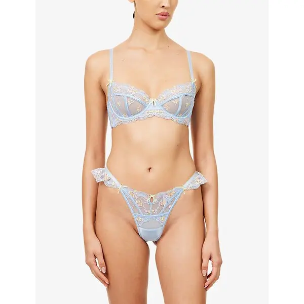 Lounge Lyra Balcony Lace Bra - Blue