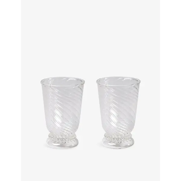 GOHAR WORLD Spiral Egyptian Glasses Set Of 2 - Multi