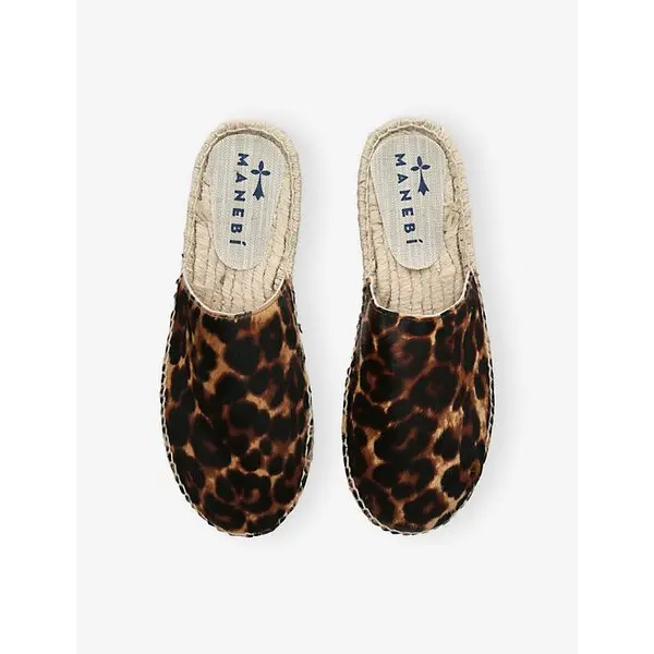 Manebí Leopard-print Calf-hair Leather Mules