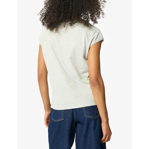 Whistles Round-neck Cap-sleeve Cotton T-shirt