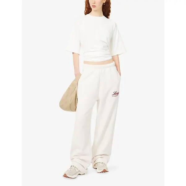 LENY Oversized Embroidered Cotton-blend T-shirt - Ivory