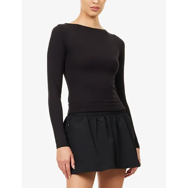TALA 365 Boat-neck Long-sleeve Stretch-jersey Top
