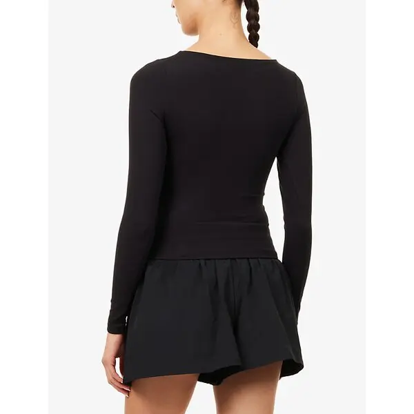 TALA 365 Boat-neck Long-sleeve Stretch-jersey Top