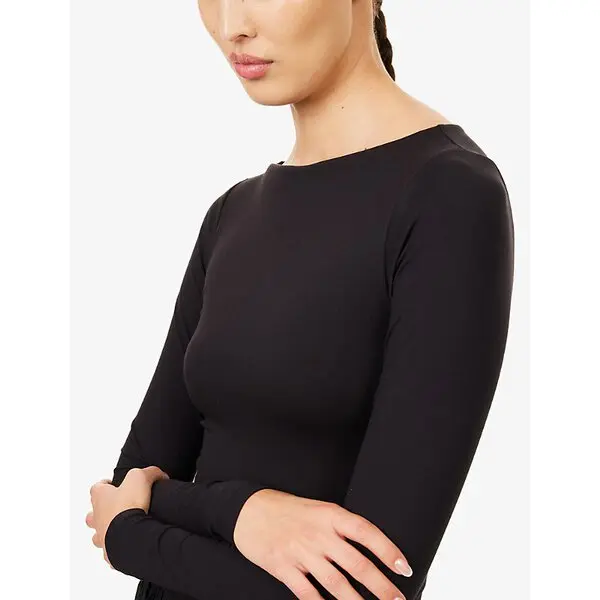 TALA 365 Boat-neck Long-sleeve Stretch-jersey Top