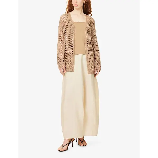 Max Mara Open-knit Mesh Cotton Cardigan