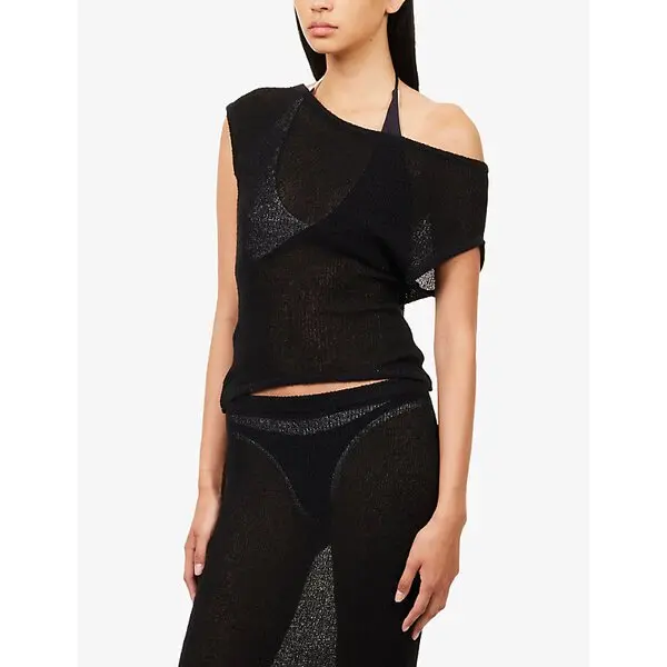 TALA Beach Asymmetric Knitted Top