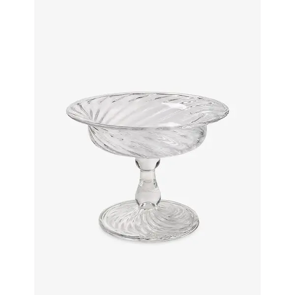 GOHAR WORLD Spiral Egyptian Glass Ice Cream Bowl - Clear