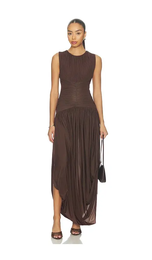 MAYGEL CORONEL Ruched Midi Dress