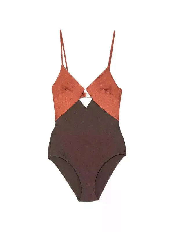 Zimmermann Aster Cut-out Swimsuit - Brown
