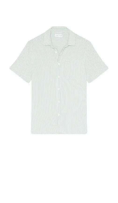 VINTAGE SUMMER Stripe Knit Button Down Shirt In . Also - Green