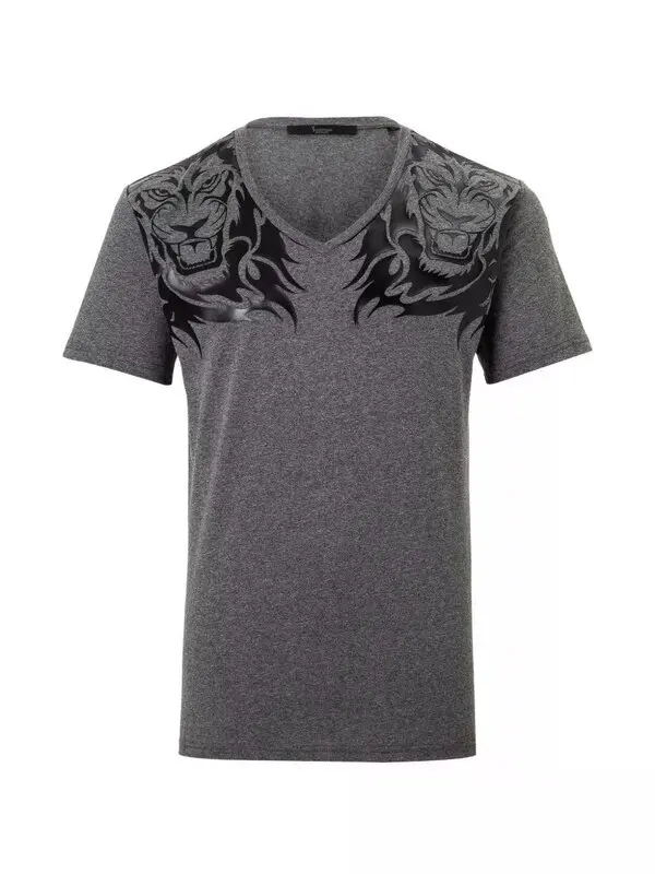 BILLIONAIRE Lion-print V-neck T-shirt