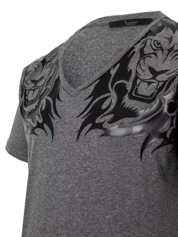 BILLIONAIRE Lion-print V-neck T-shirt