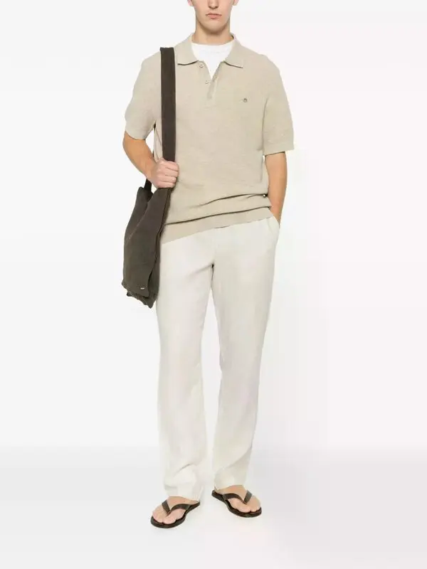 Gant Logo-embroidered Polo Shirt - Neutrals