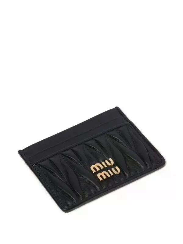Miu Miu Matelassé Nappa-leather Card Holder - Black