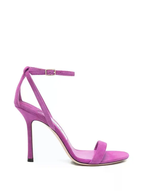 JIMMY CHOO Suede Ankle Strap Sandals - Purple