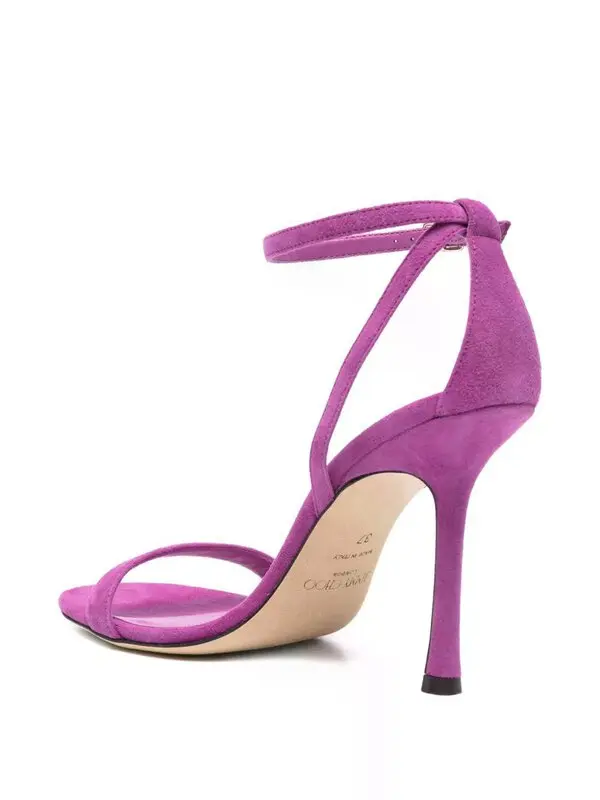 JIMMY CHOO Suede Ankle Strap Sandals - Purple