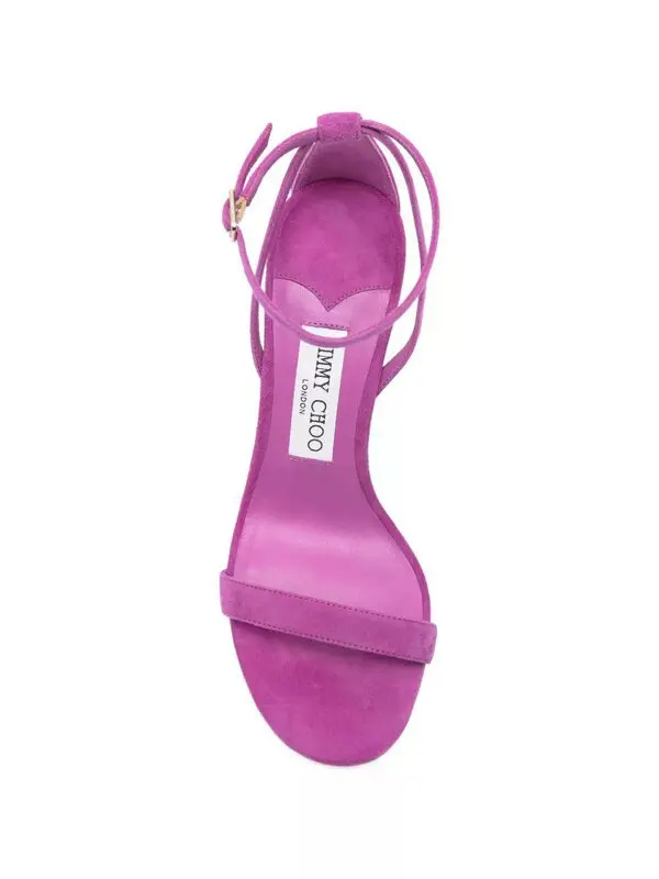 JIMMY CHOO Suede Ankle Strap Sandals - Purple