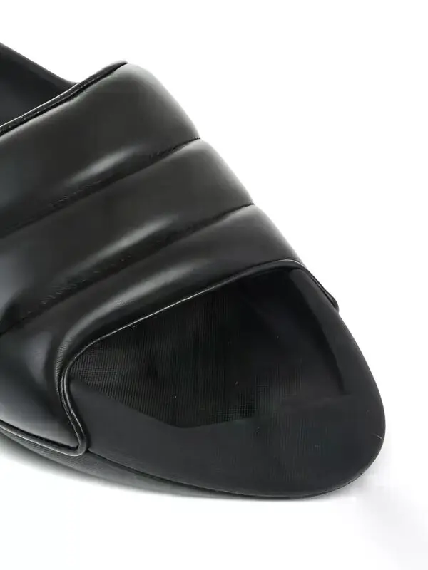 Balmain Quilted Leather Sandals - Black