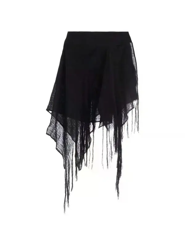 Yohji Yamamoto Layered Fringe Mini Skirt - Black