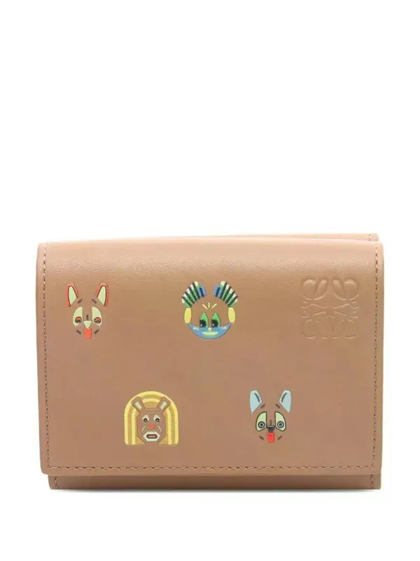Loewe 2010-2026 Leather Futurist Cat Wallet Small Wallets - Brown