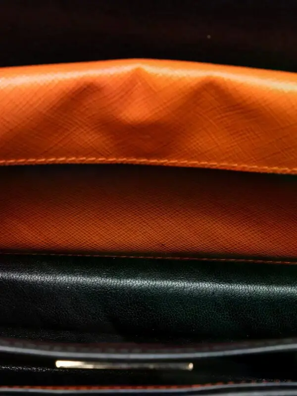Prada Bicolor Saffiano Lux Sound Lock Satchel