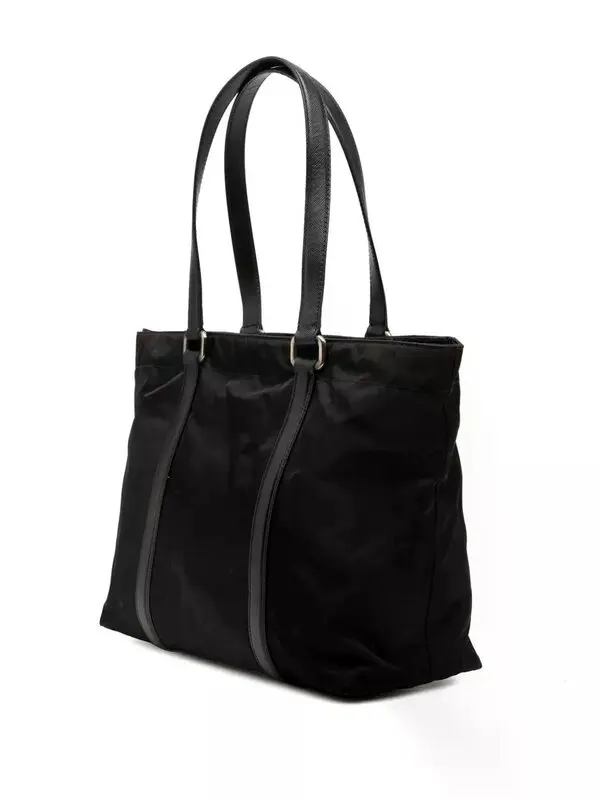 Prada Saffiano Trimmed Tessuto Tote Bag