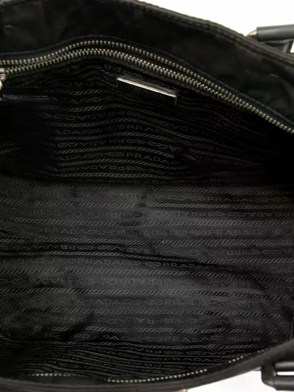 Prada Saffiano Trimmed Tessuto Tote Bag