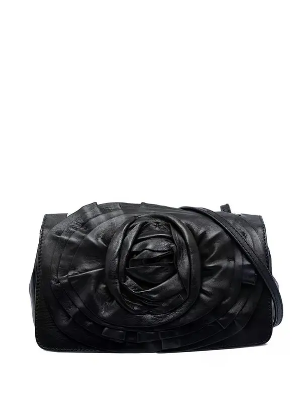 Valentino Garavani Nappa Petale Rose Shoulder Bag - Black