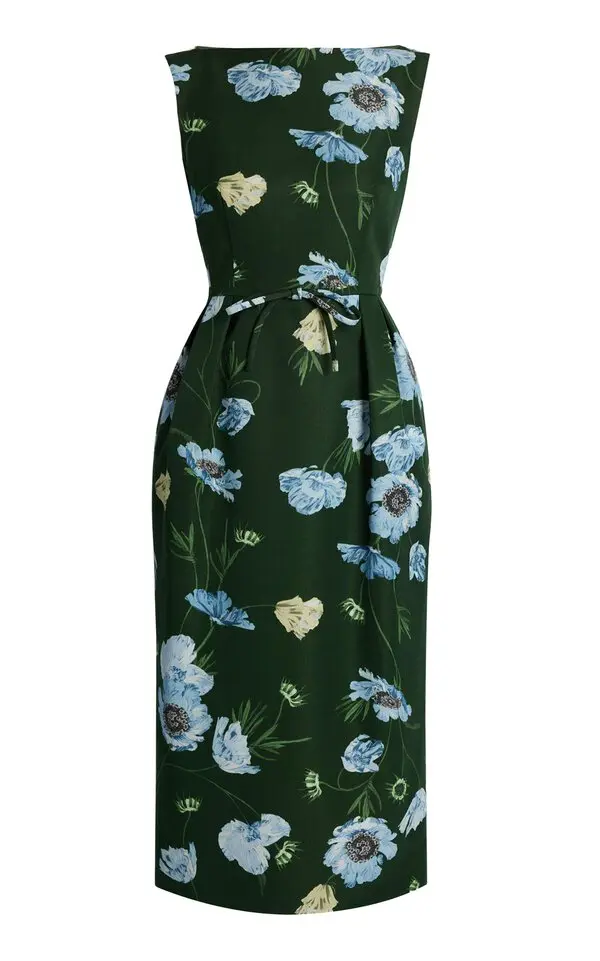 Erdem Floral Faille Cotton-blend Midi Dress - Multi