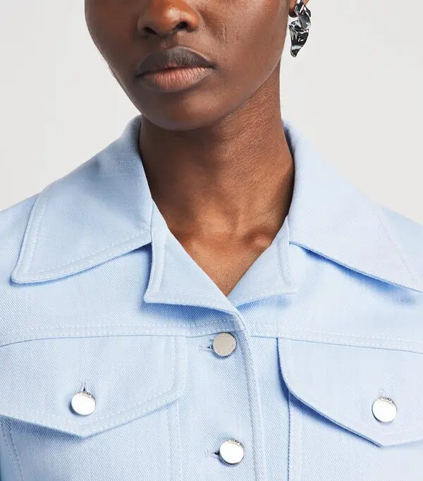 EMILIA WICKSTEAD Cropped Denim Jacket With Elongated Collar
