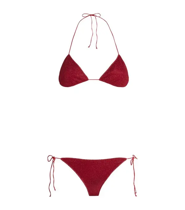 Oseree Metallic Lumière Bikini - Red
