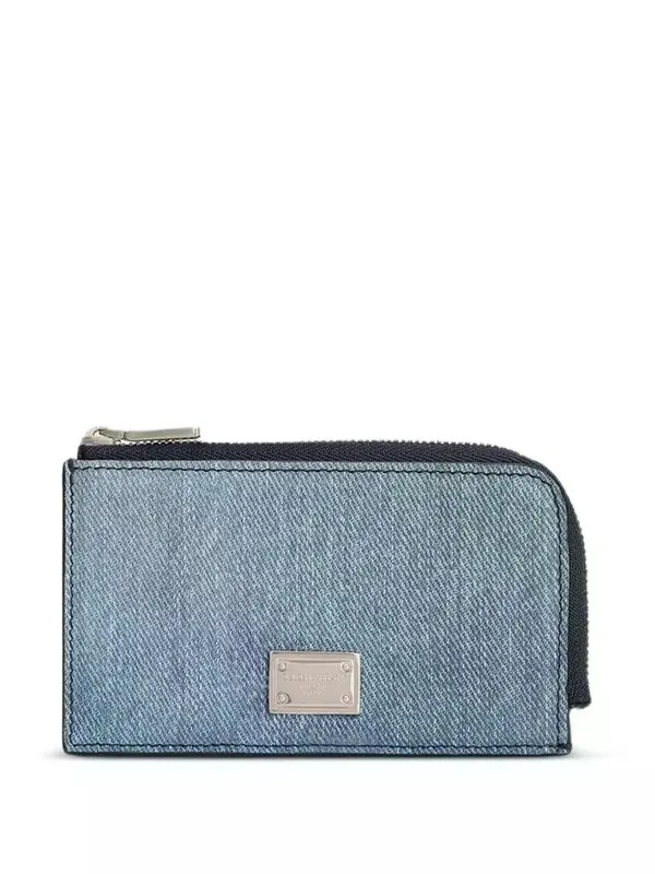 Dolce & Gabbana Nubuck Denim Card Holder - Blue
