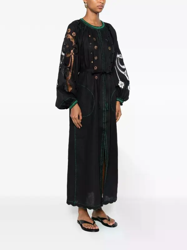 Vita Kin Babylon Embroidered Midi Dress - Black