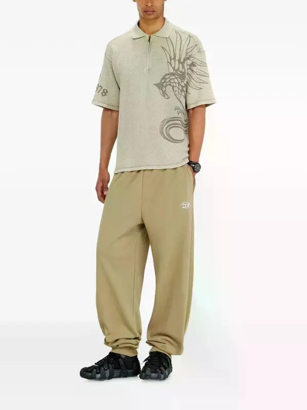 DIESEL® Oval D Logo-print Track Pants - Neutrals