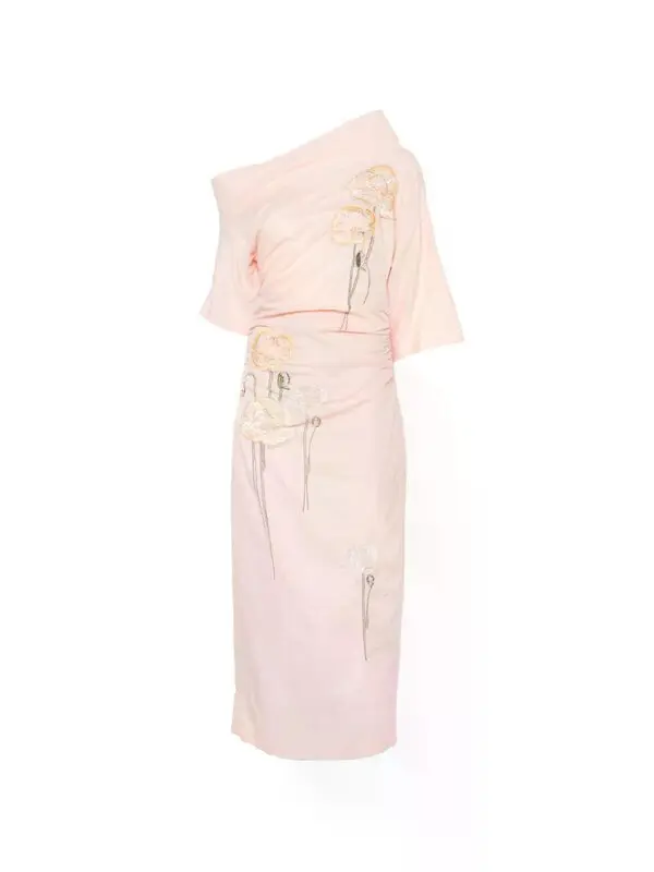 Bernadette Bowery Floral-embroidered Dress - Pink