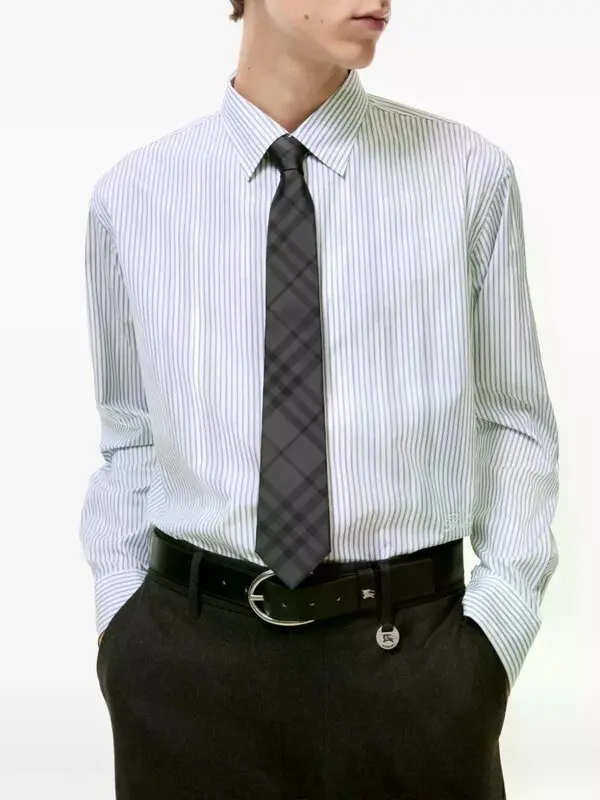 Burberry Check Silk Tie - Grey