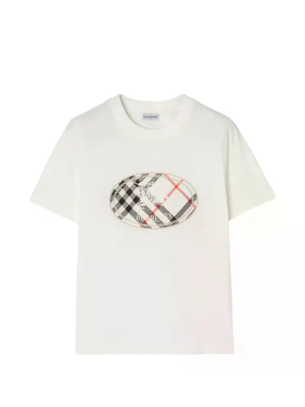Burberry Check Knight-stamp Cotton T-shirt - Neutrals