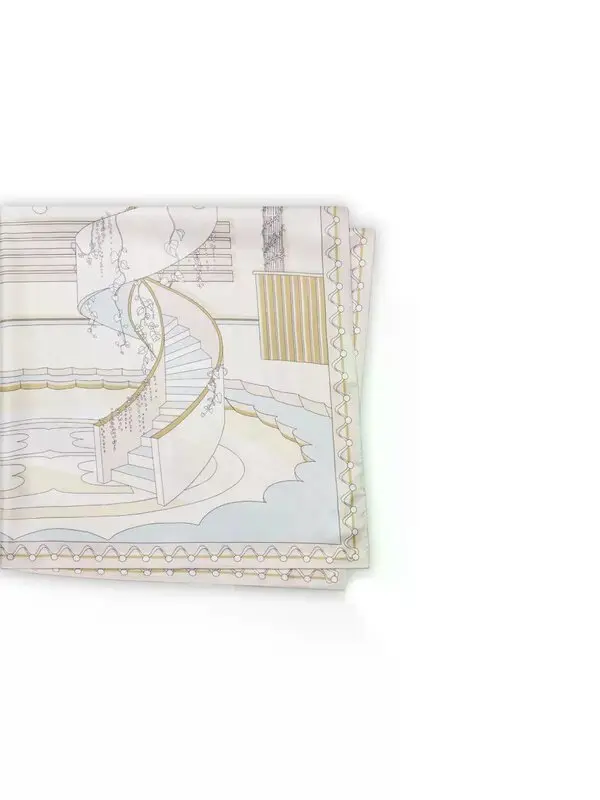 Tory Burch The Pool Silk Square Scarf - Neutrals