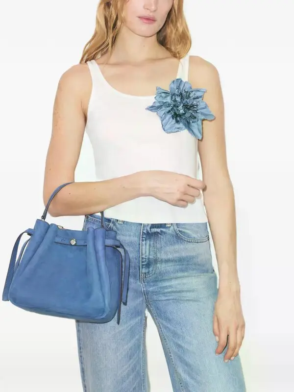 Tory Burch Romy Nubuck Leather Bucket Bag - Blue