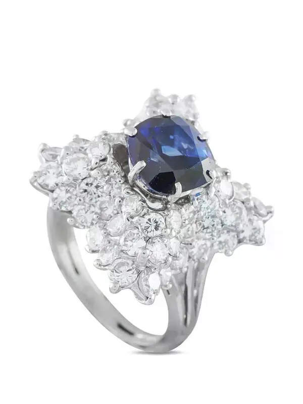 LB EXCLUSIVE Sapphire And Diamond Ring In Platinum - Silver