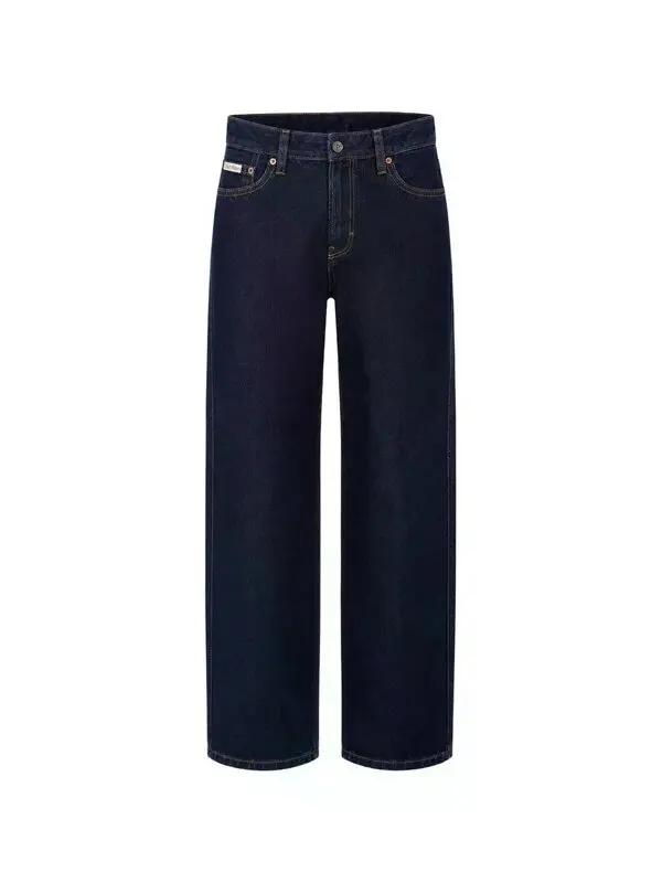 Calvin Klein 90s Logo Patch Wide Leg Jeans