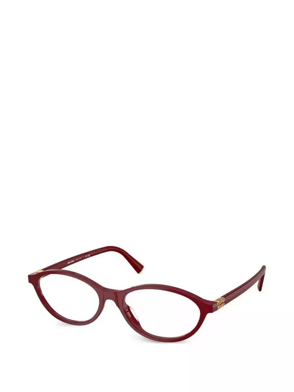 Miu Miu Oval Frame Glasses - Red