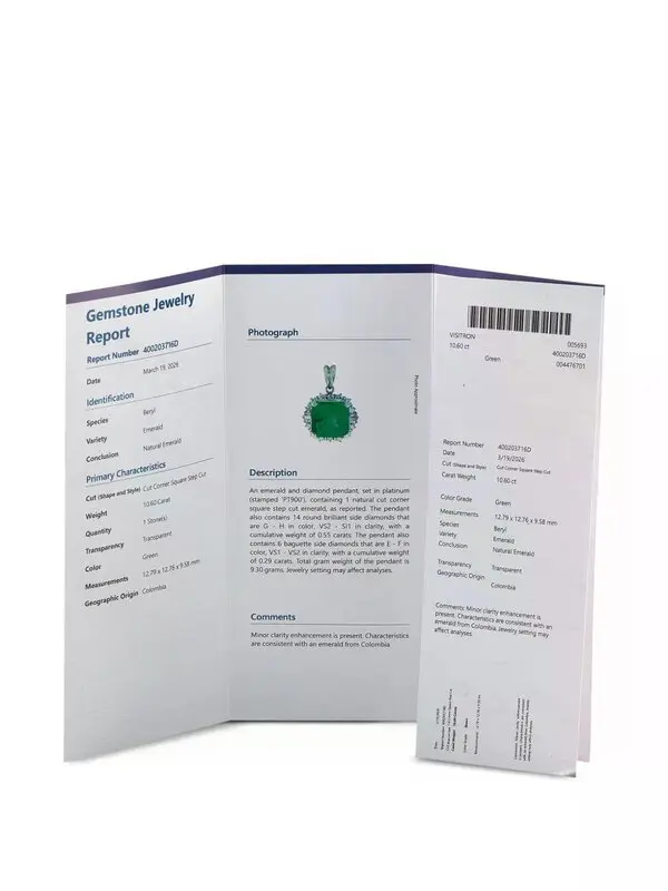 LB EXCLUSIVE Platinum Emerald And Diamond Pendant