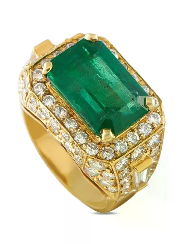 LB EXCLUSIVE 18k Yellow Emerald And Diamond Ring - Gold