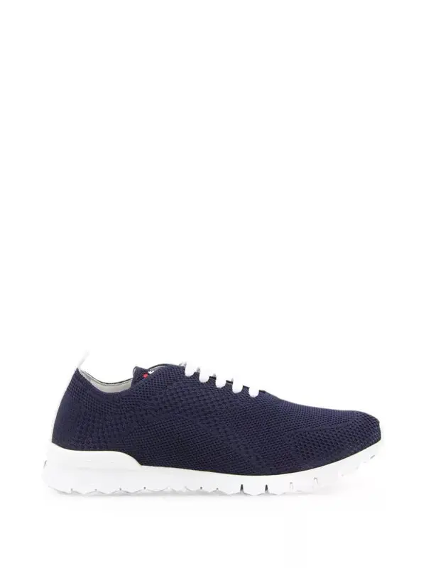 Kiton Knit Low-top Sneakers With Embossed Midsole - Blue