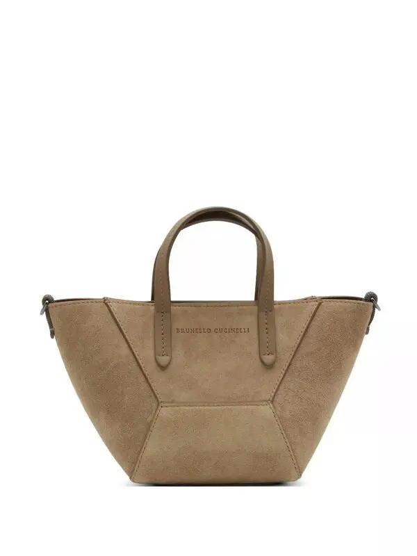 Brunello Cucinelli Suede Panelled Tote Bag